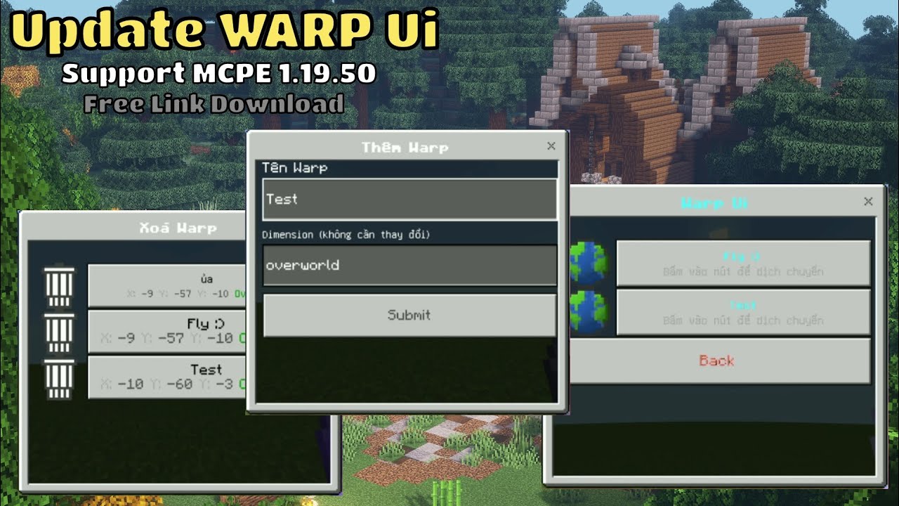 Addon Warp Ui v2 MCPE 1.19.50 - Free Download - YouTube