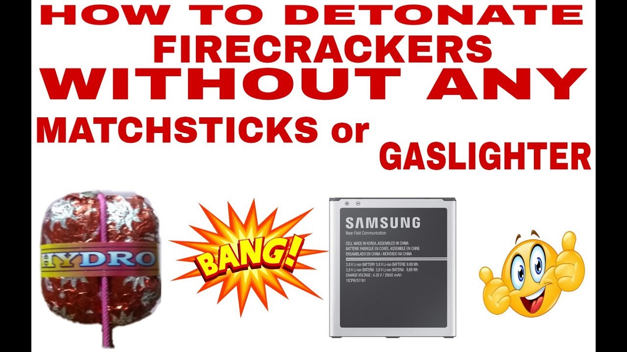 How to detonate Firecrackers by using Mobile battery,it is very safe ...