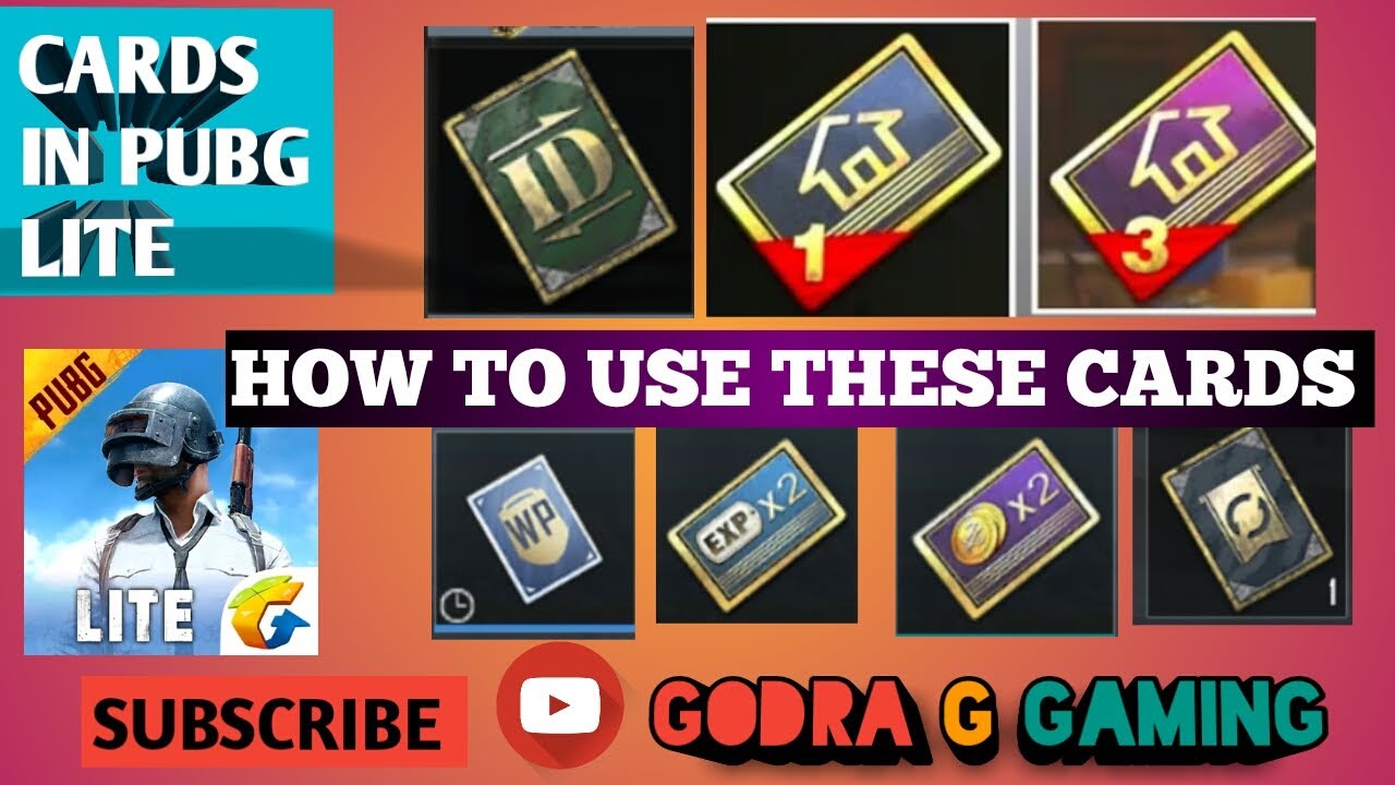 Types of cards in pubg lits and use it. || AJGodraYT || GODRA G Gaming ...