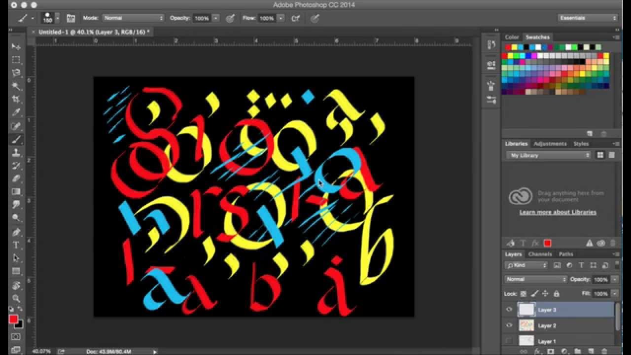 Learning Calligraphy in Adobe Photoshop CC - YouTube