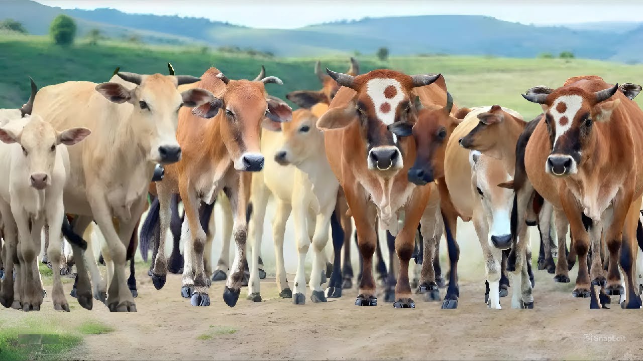 Video of Hundreds of Cows Heading to the Cattle Farm Area, Cow Sounds ...