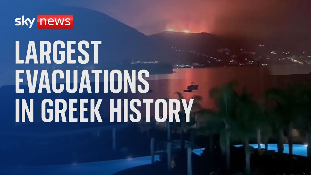 Greece Fires: Sea evacuations begin in Corfu as wildfires spark chaos ...