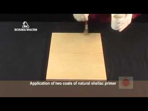 Application of natural Shellac primer on aged fir-tree with Antikwachs ...