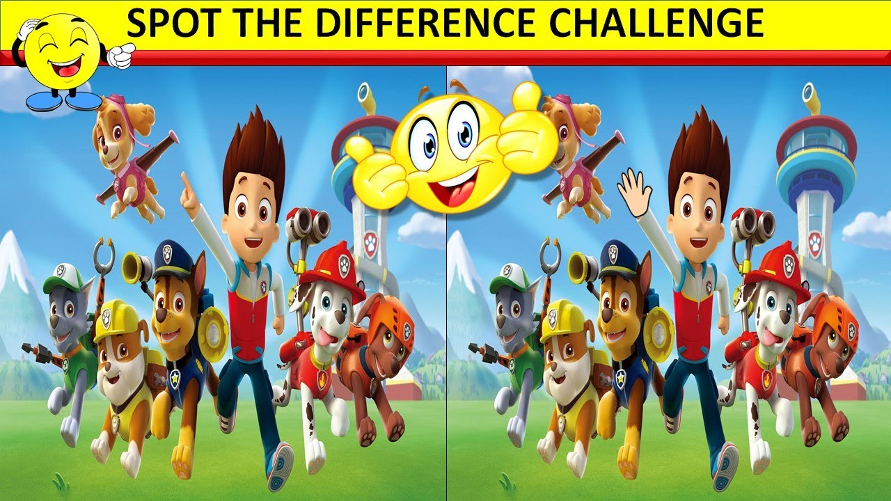 paw patrol/find the difference/spot the difference/picture puzzle ...