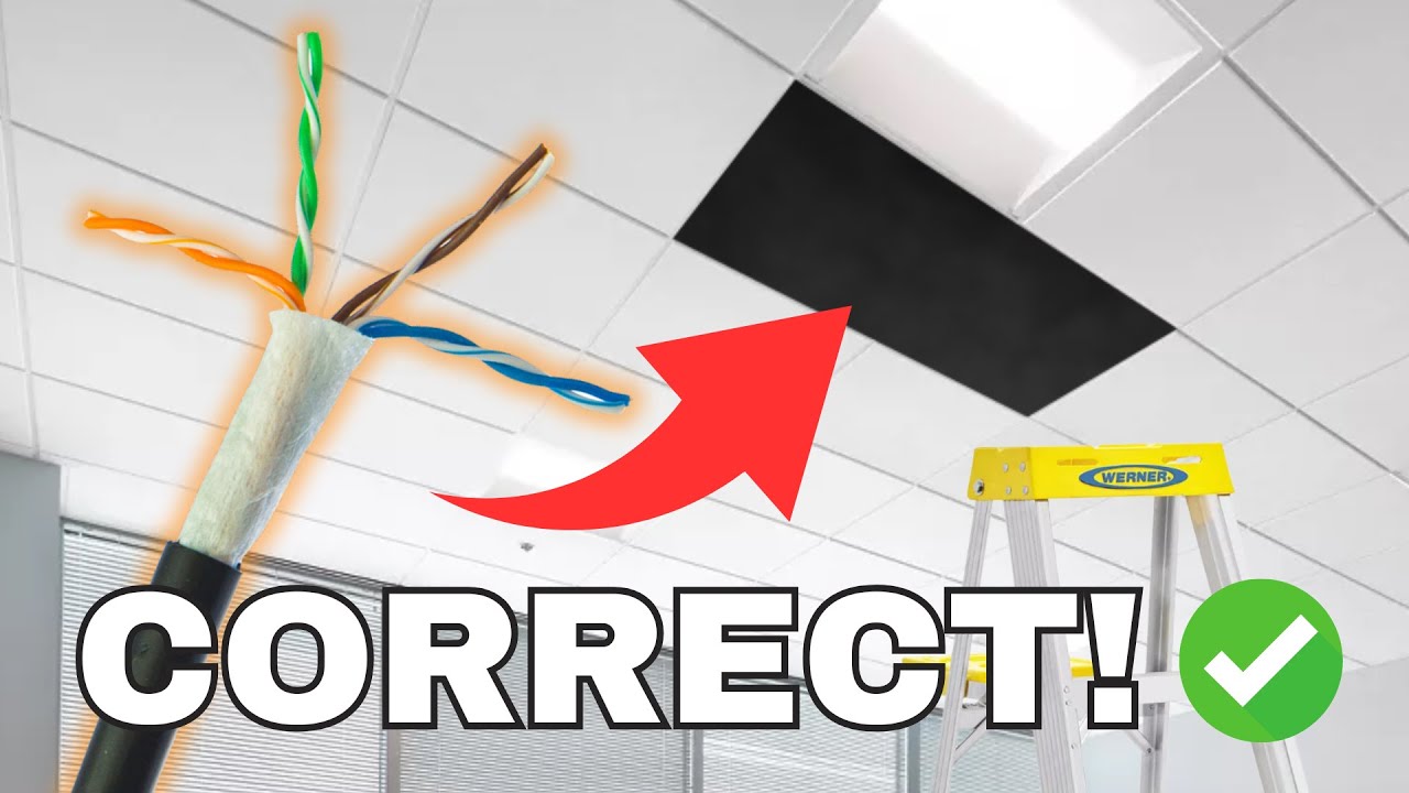 Pulling Cable Through Office Ceilings: A Quick Tutorial - YouTube