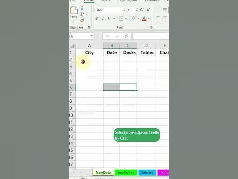 Enter data in nonadjacent cells simultaneously - YouTube