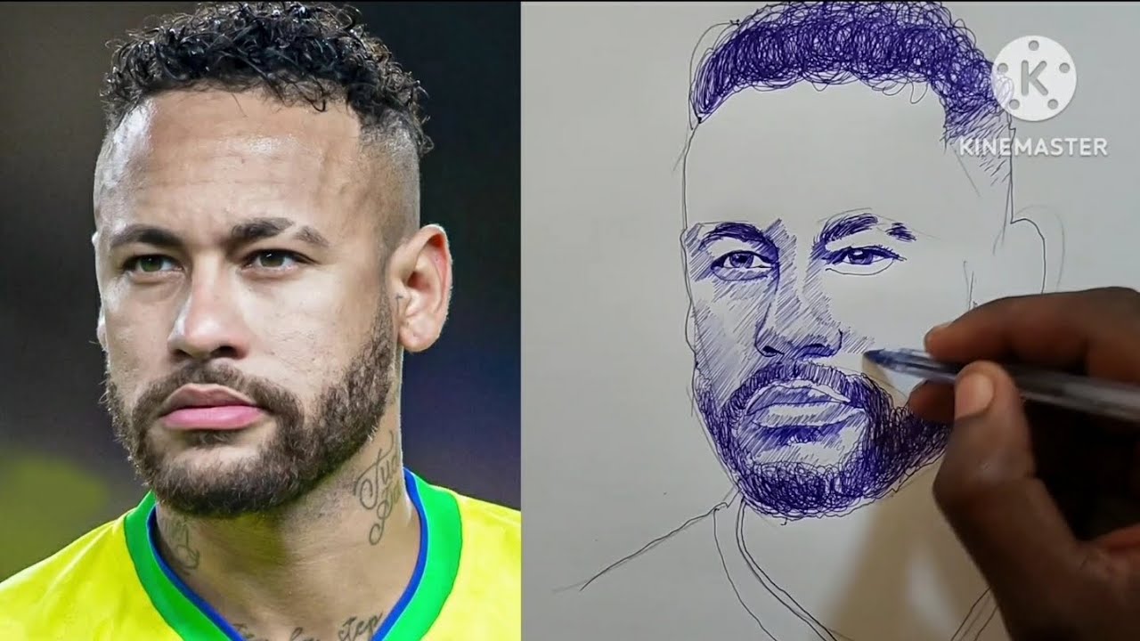 How to draw Neymar jr/Neymar jr easy drawing - YouTube