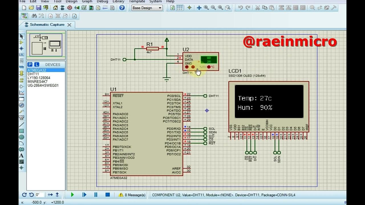 ATMEGA32 Interface with DHT11 sensor and SSD1306 OLED 128x64 - YouTube