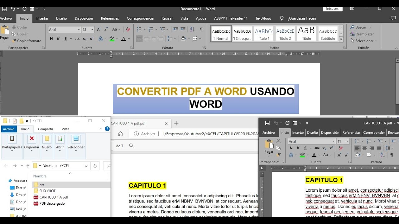 CONVERTIR PDF A WORD USANDO WORD - YouTube
