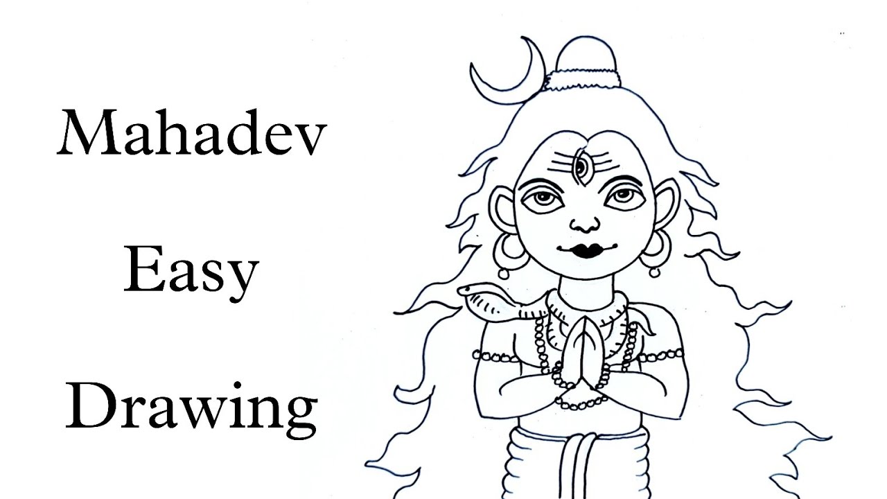 Mahadev Cute Easy Drawing || महादेव जी ड्रॉइंग कैसे बनाये 😇 #mahadev # ...