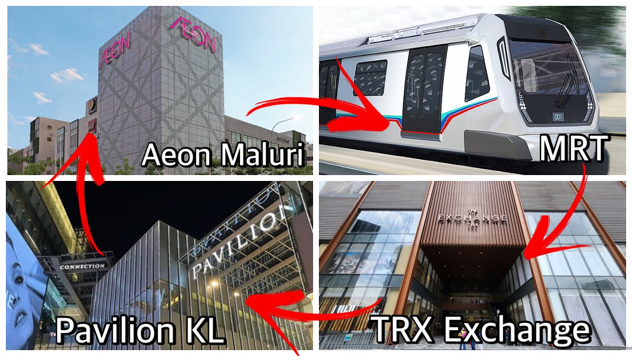Park at Aeon Maluri, MRT to TRX Exchange, walk to Pavilion Kuala Lumpur ...
