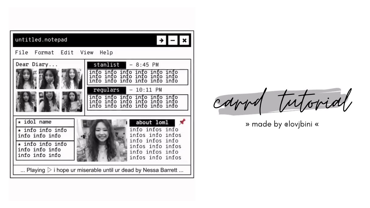 notepad themed carrd tutorial — © woncrds - YouTube