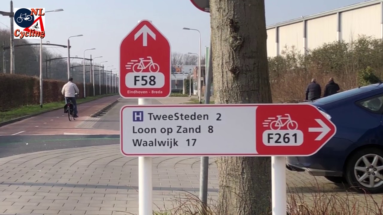 Tilburg bicycle destination signage test [590] - YouTube