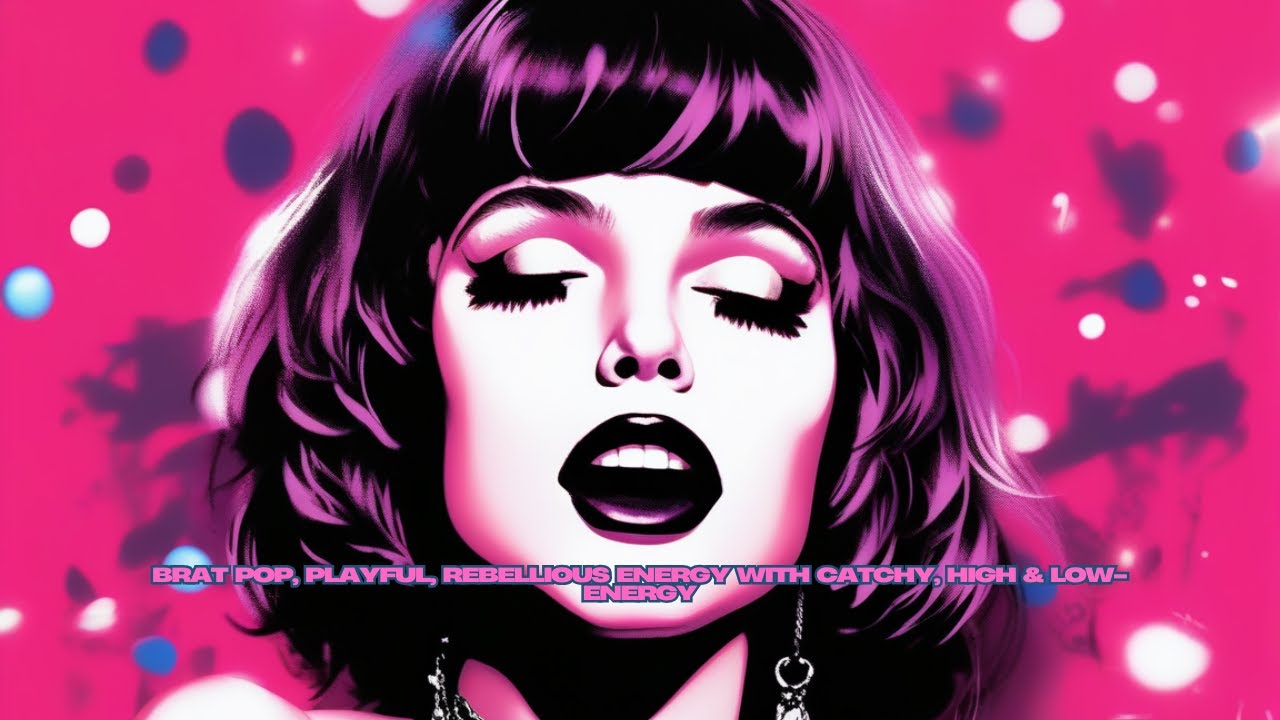 Brat Pop, playful, rebellious energy with catchy, high & Low-energy ...