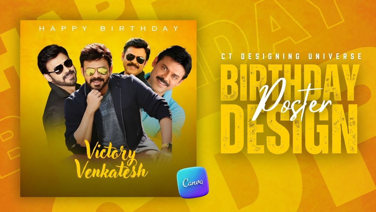 birthday CDP poster design tutorial #victoryvenkatesh - YouTube