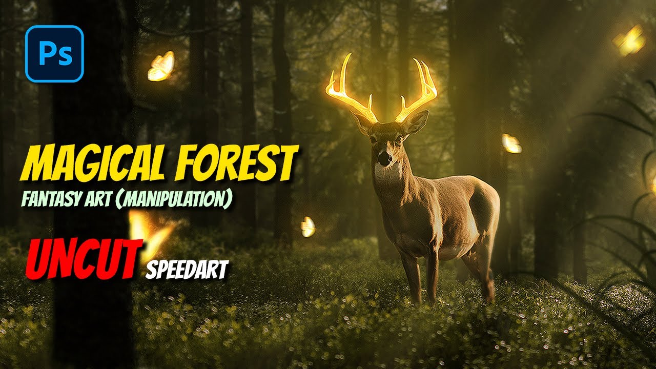 Deer in a Magical Forest Fantasy Photo Manipulation - YouTube