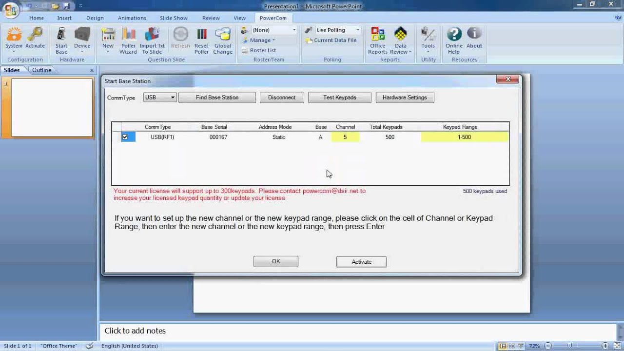 powercom ars start base and test keypad - YouTube