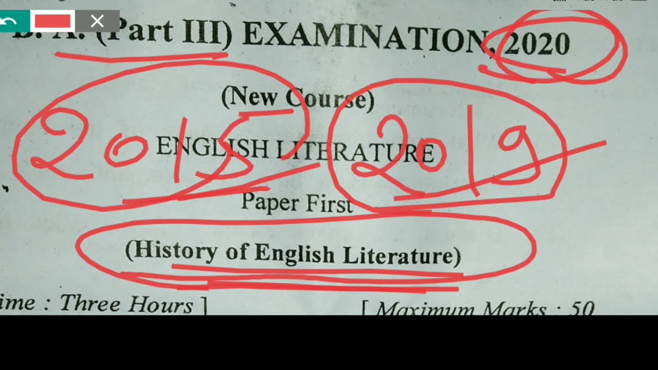 B. A. English literature model paper. - YouTube