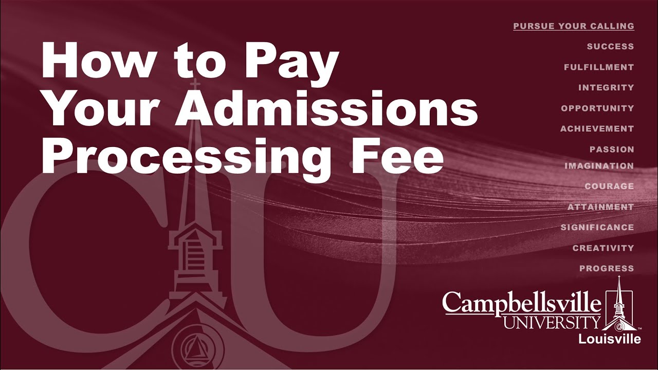 How to Pay Your Admission Processing Fee - YouTube