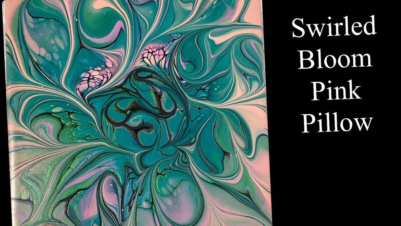 (1210) Another Modified Bloom Swirled, with Pink Pillow, Acrylic Paint ...