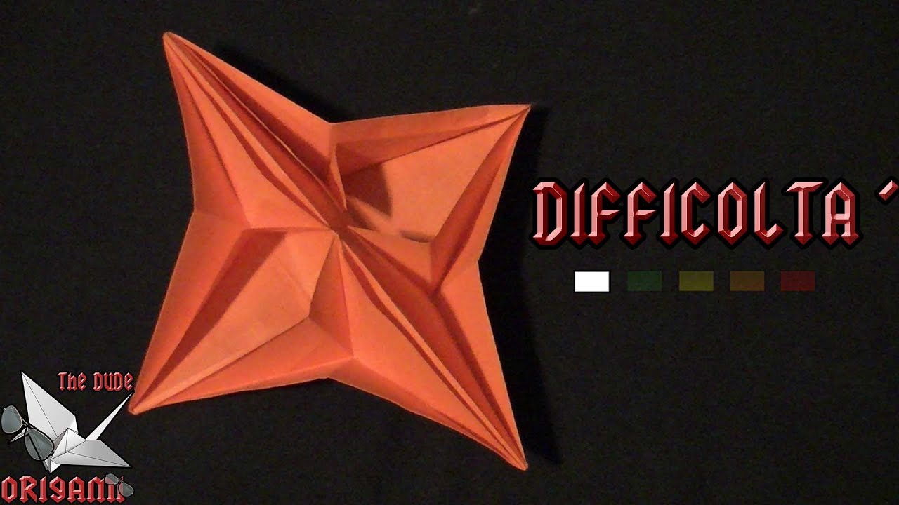 [ORIGAMI ITA] Stella a Quattro Punte || Origami di Natale/Per Decorazioni - YouTube