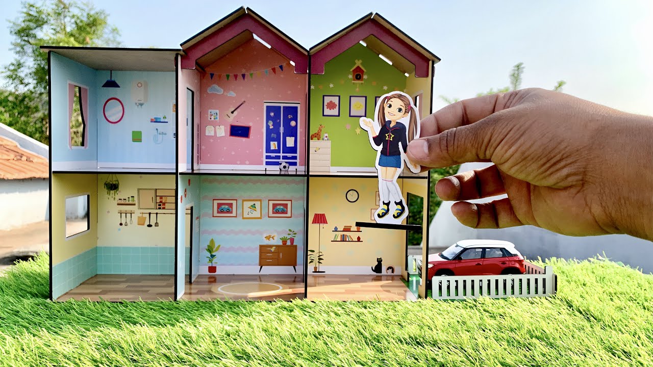 DIY Miniature Toy House | Wooden Doll House with Furniture and ...