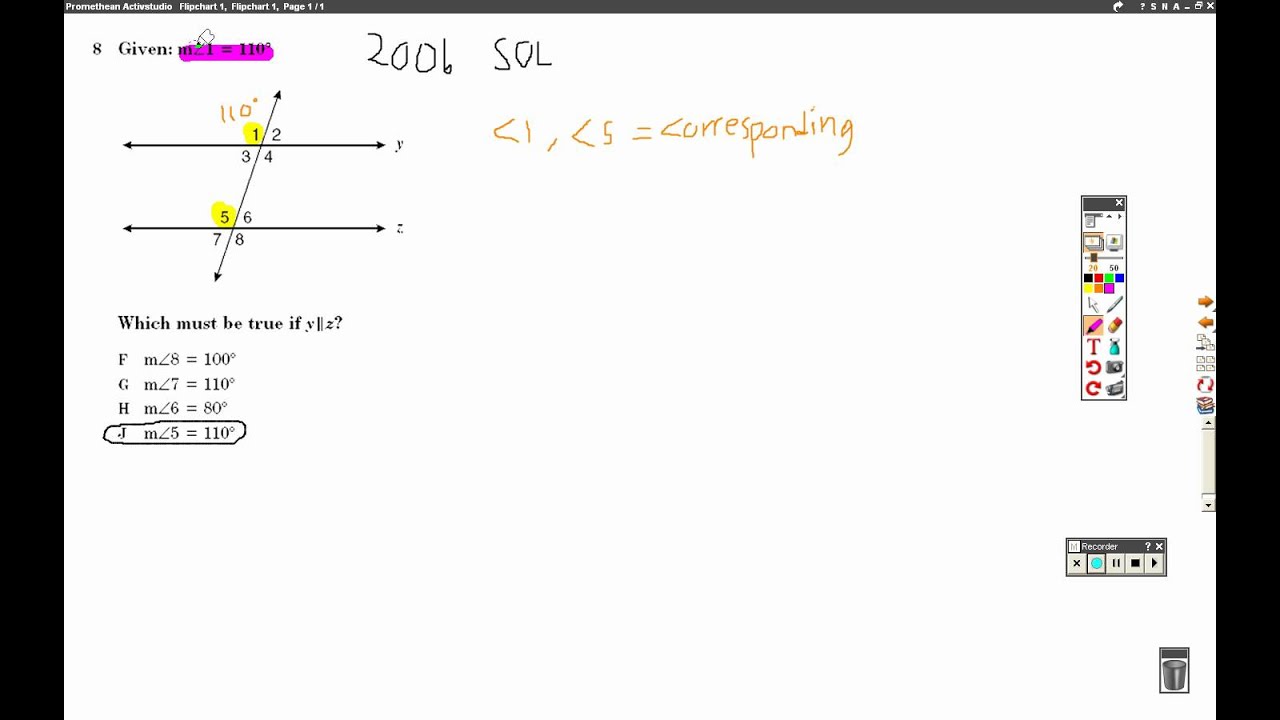 2006 Virginia Geometry SOL Problem 8 - YouTube