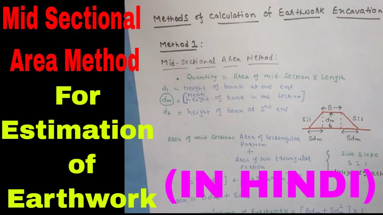 Part 3|Mid Section Area Method for Earthwork Estimation|Estimation of ...