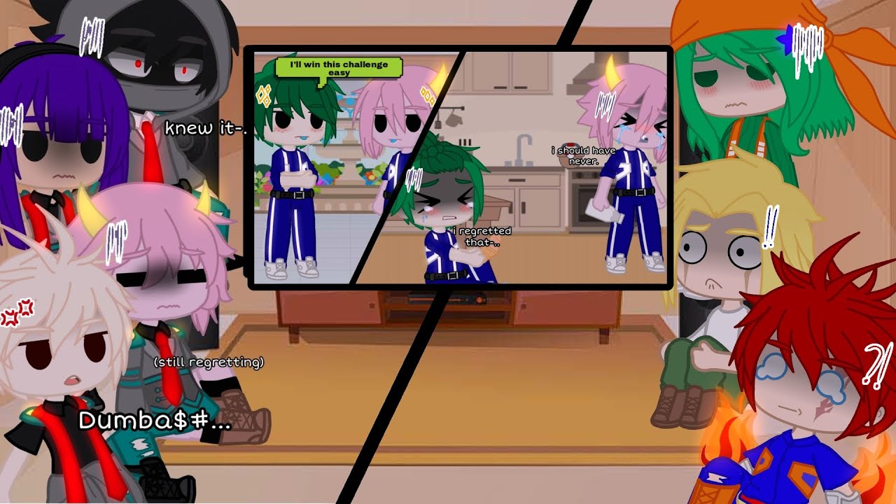 Class 1A & Pro Heroes reacts to “ Deku & Mina doing the 1chip Challenge ...