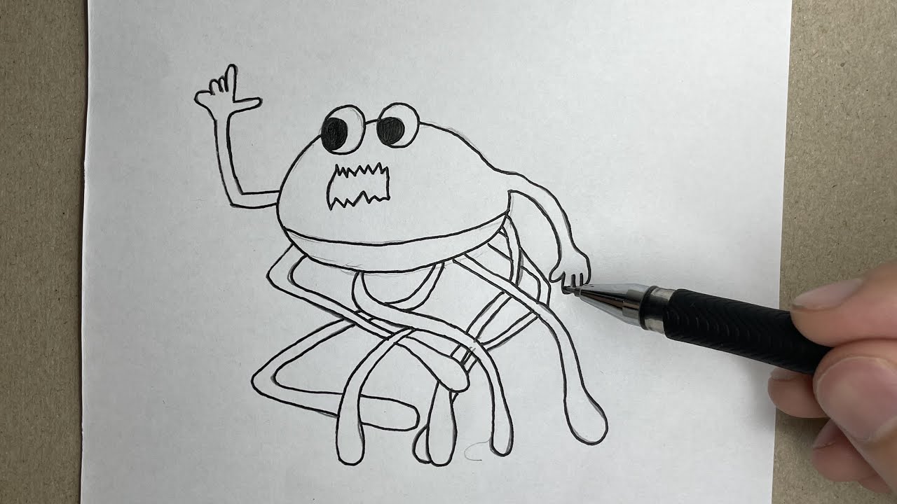 How to draw Slinky Andrew from Garten of Banban 3 Very Easy - YouTube