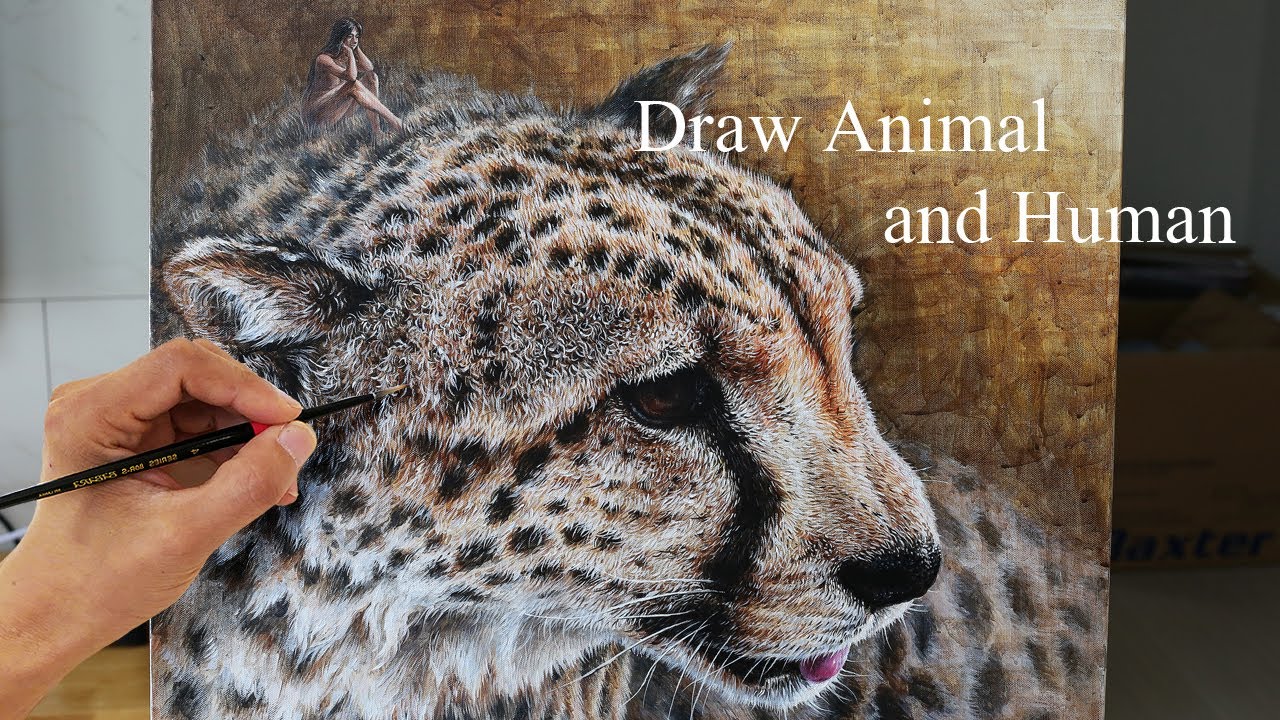 치타 그리기 /동물그리기/동물그림/ drawing cheetah/Drawing Animal and human 5 - YouTube