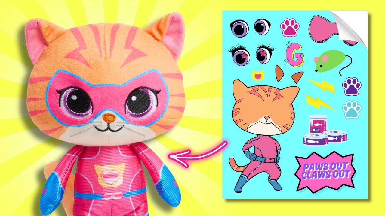 SuperKitties Bitsy, Ginny, Buddy, & Sparks - DIY Stickers and Toy Fun ...