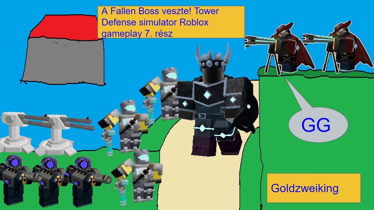 A Fallen Boss veszte! Tower Defense simulator Roblox gameplay 7. rész ...