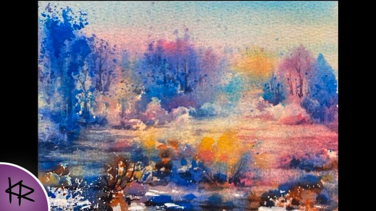 Loose WATERCOLOR Spontaneous Landscape Painting - semi abstract ...