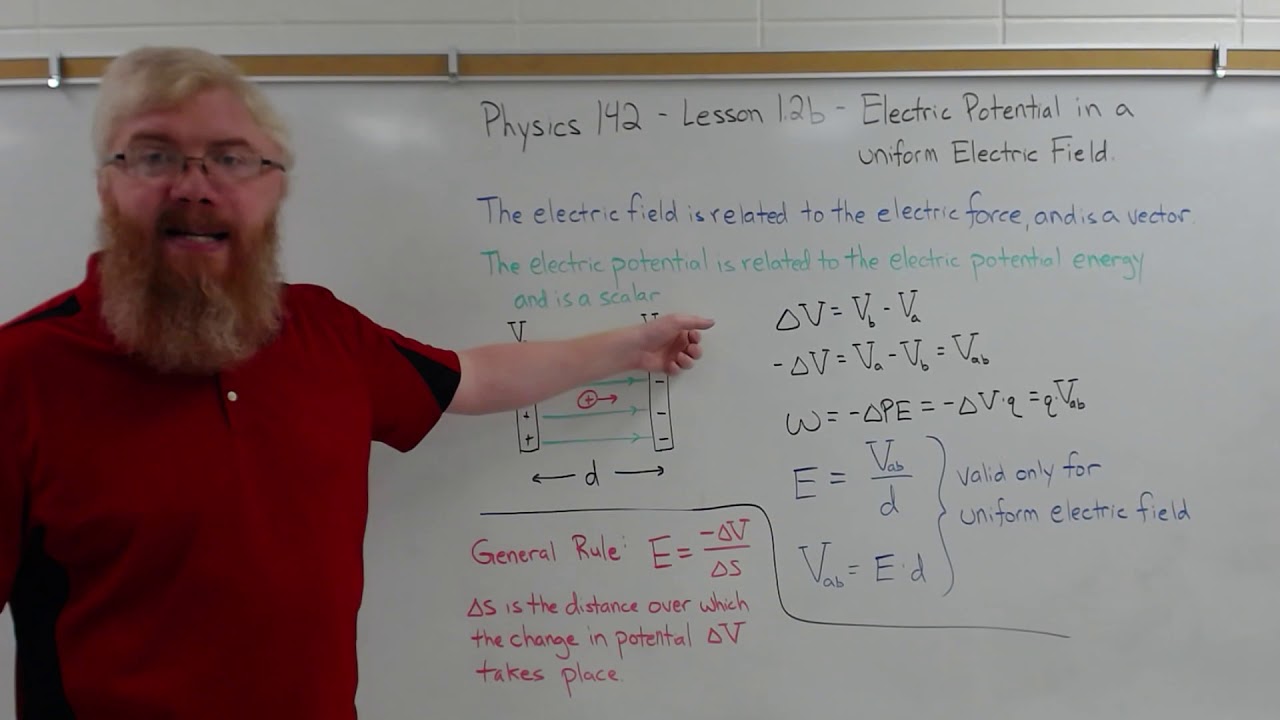 College Physics 2 - Lesson 1.2b - Electric Potential in a Uniform ...