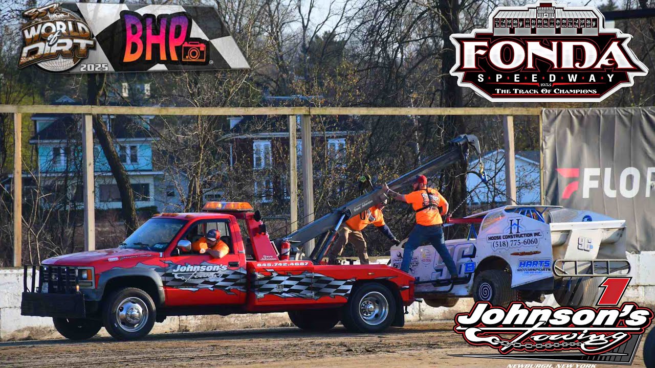 Towing At Fonda Speedway On 4-23-25 Season Opener (Wrecks) - YouTube
