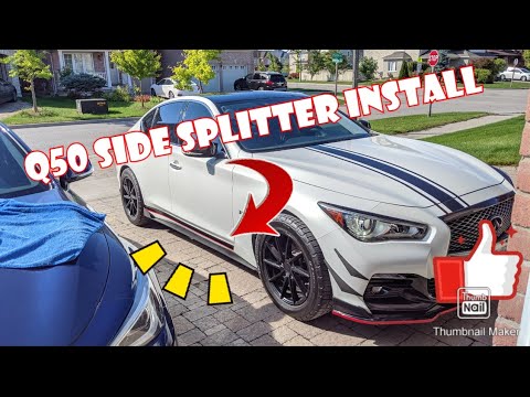 Infiniti Q50 Aero Blitz Aluminum Side Splitter Install - DIY - YouTube