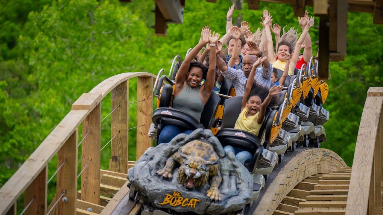 The Bobcat Roller Coaster POV Six Flags Great Escape NEW FOR 2024 - YouTube