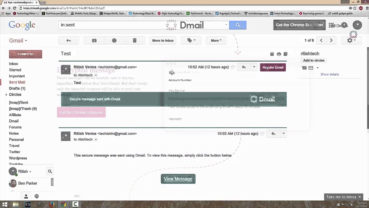 Revoke Email after being Sent | Self Destruc Email | Dmail - YouTube