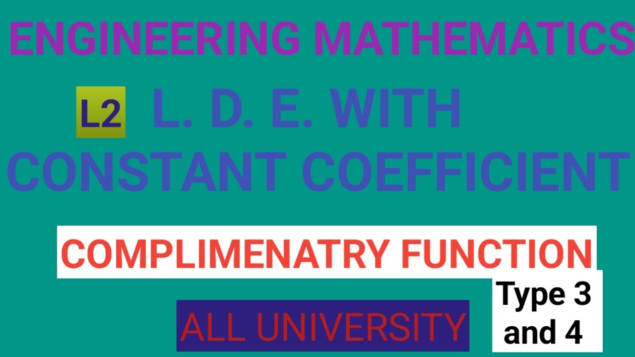 Liner differeincial equation with constant coefficient|engineering ...