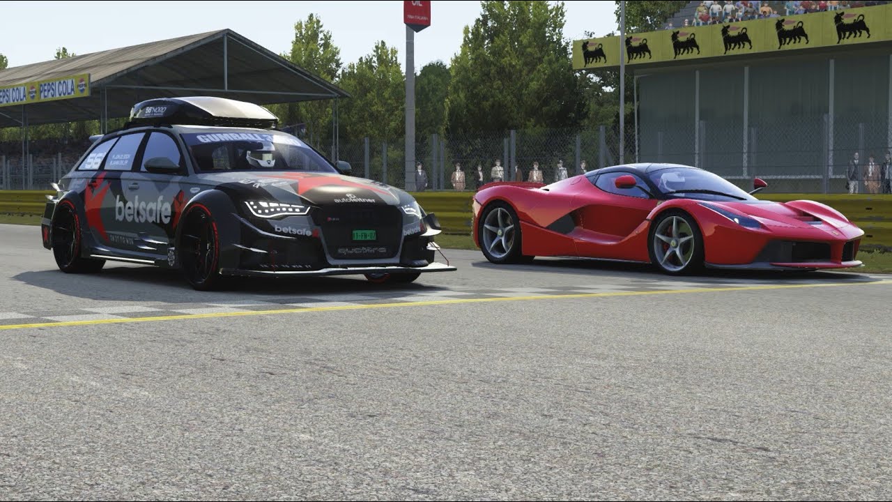 Audi RS6 DTM ROOF BOX By Jon Olsson vs Ferrari LaFerrari at Monza Full ...