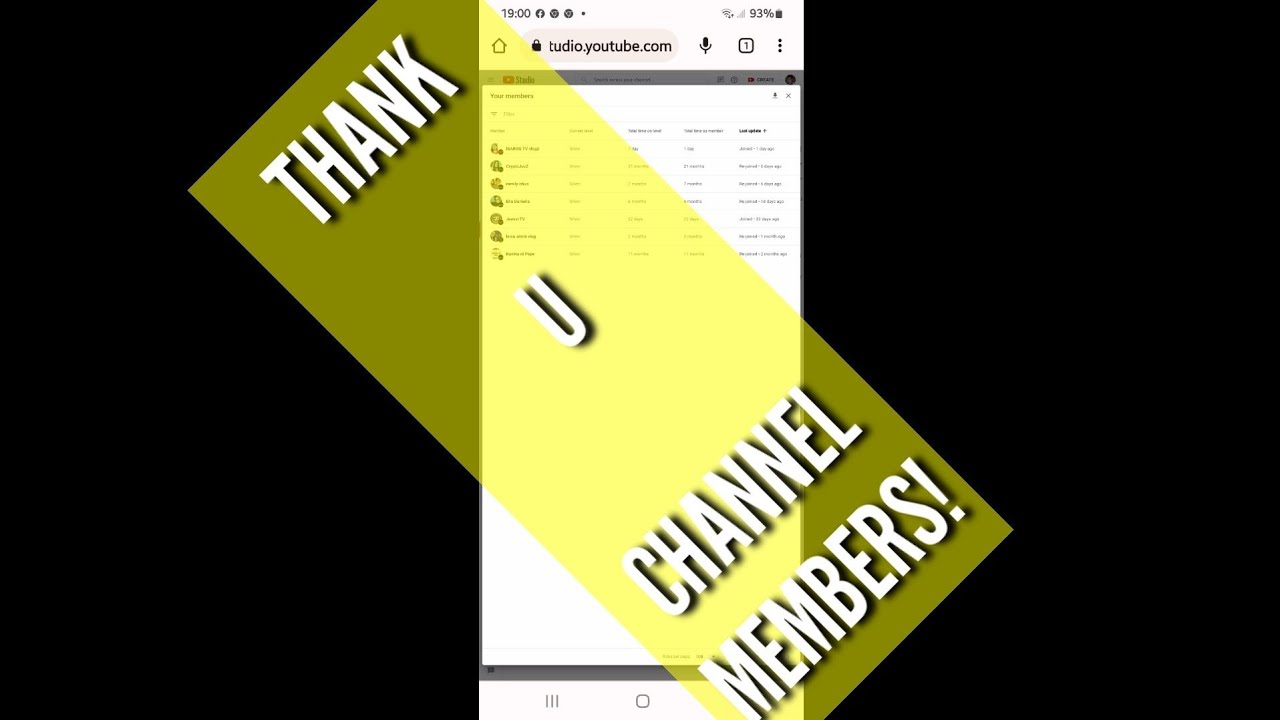 THANK U CHANNEL MEMBERS - YouTube