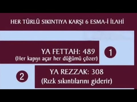 Sıkıntılara Karşı Dua #6Esma-îİlahi