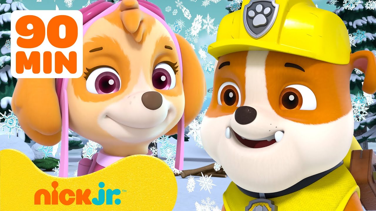 PAW Patrol Winter & Snow Adventures! w/ Rubble & Skye! ☃️ 90 Minutes ...