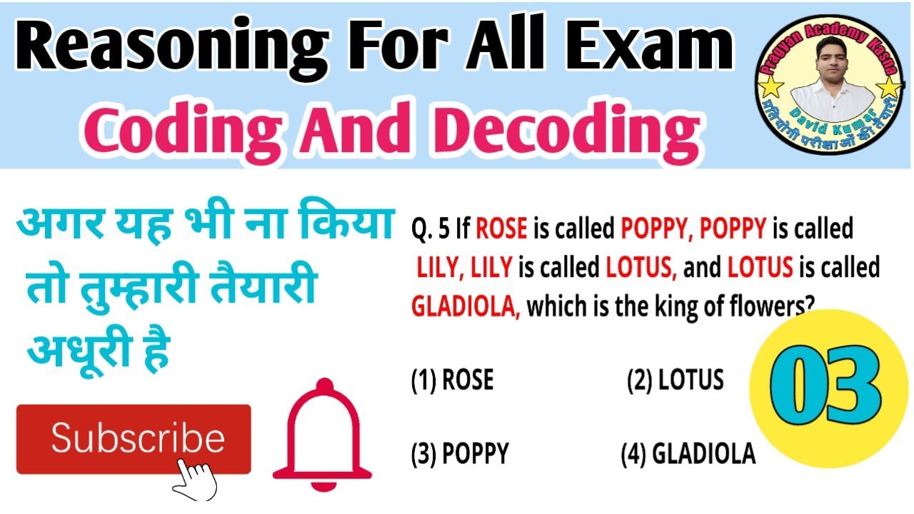 Coding And Decodingreasoning Trickspart 3pragyanonlineacademy 4120