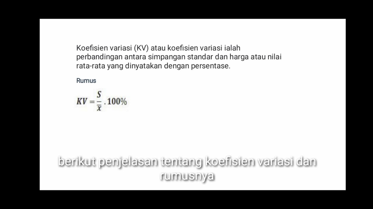 cara menentukan koefisien variasi. - YouTube