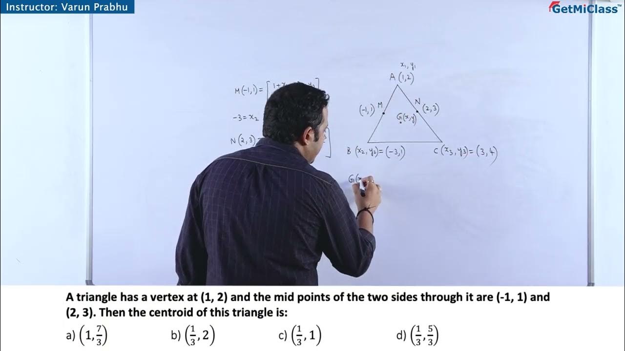 Finding Triangle Centroid with Midpoints JEE 11th Maths 2D Geometry - YouTube