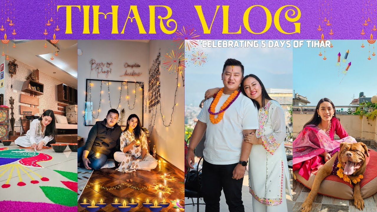 Celebrating Tihar with family | Bhai tika, laxmi puja, Rangoli, Selroti ...