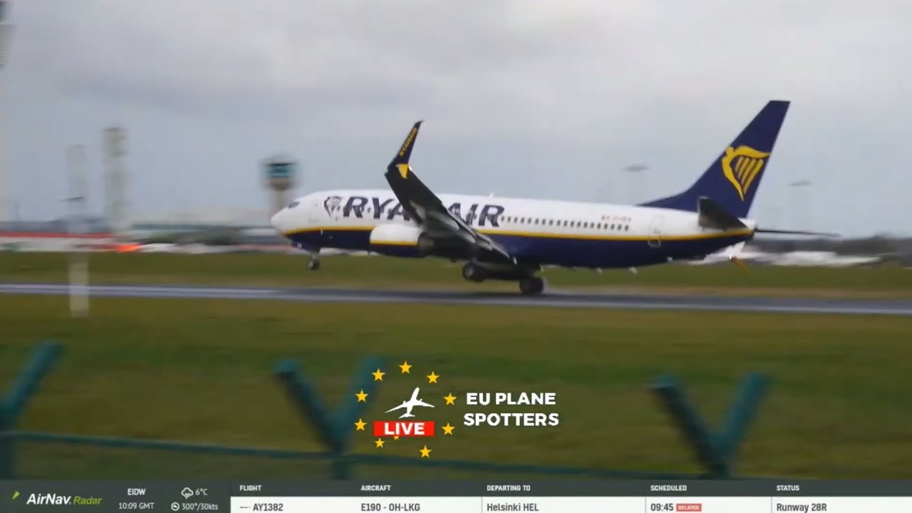 Storm Darragh Ryanair Boeing 737 800 07 Dec 2024 Manchester MAN Dublin ...