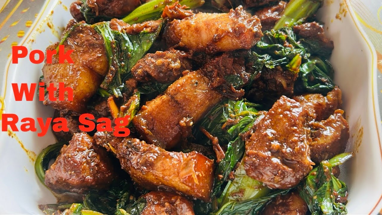 Pork with rayo sag ॥ Nepali Style ॥Pork curry @Sadikshalimbu656 - YouTube